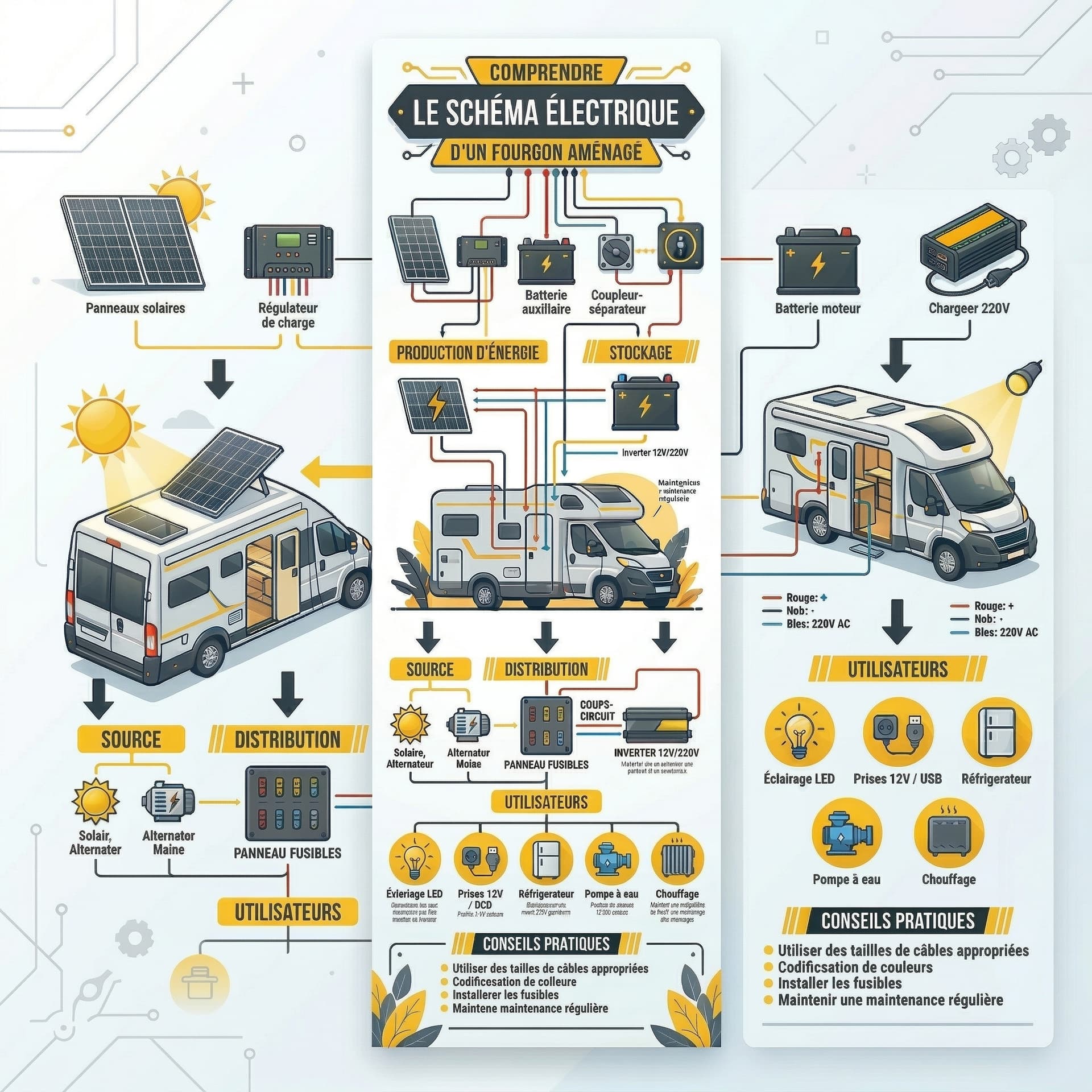 Schéma Électrique Van Aménagé : Créer Son Plan (2026) | VanPowerCalc