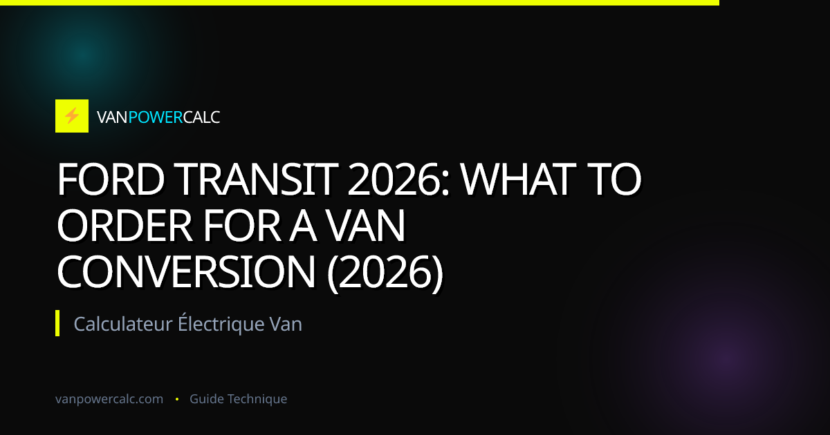 Ford Transit 2026: What to Order for a Van Conversion (2026) | VanPowerCalc