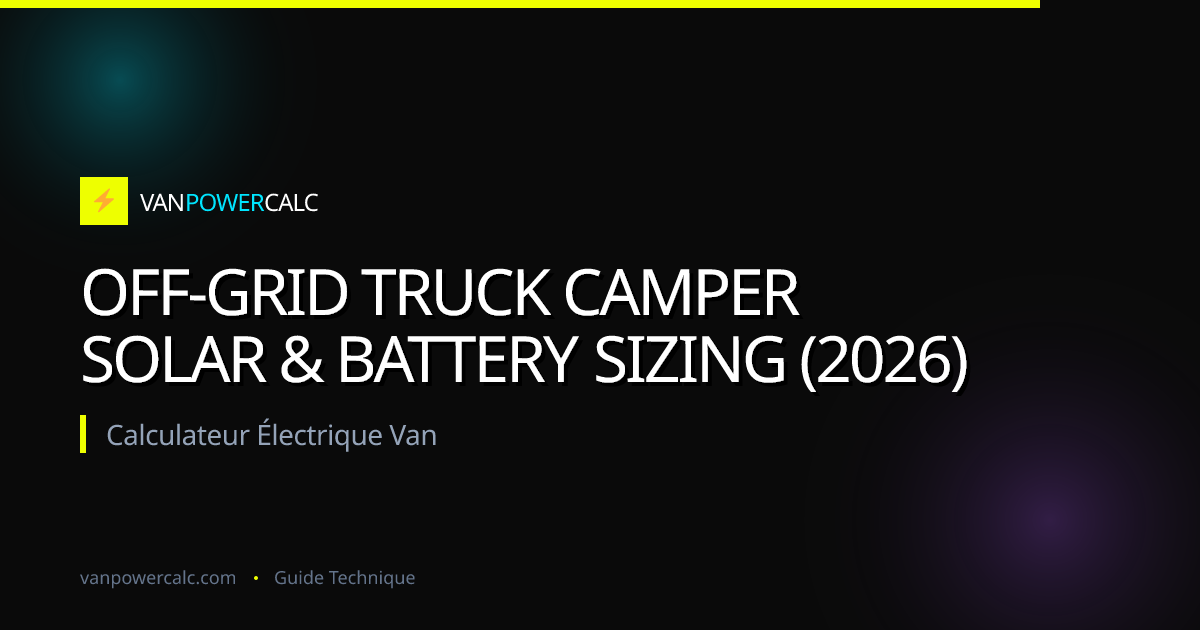 Off-Grid Truck Camper Solar & Battery Sizing (2026) | VanPowerCalc